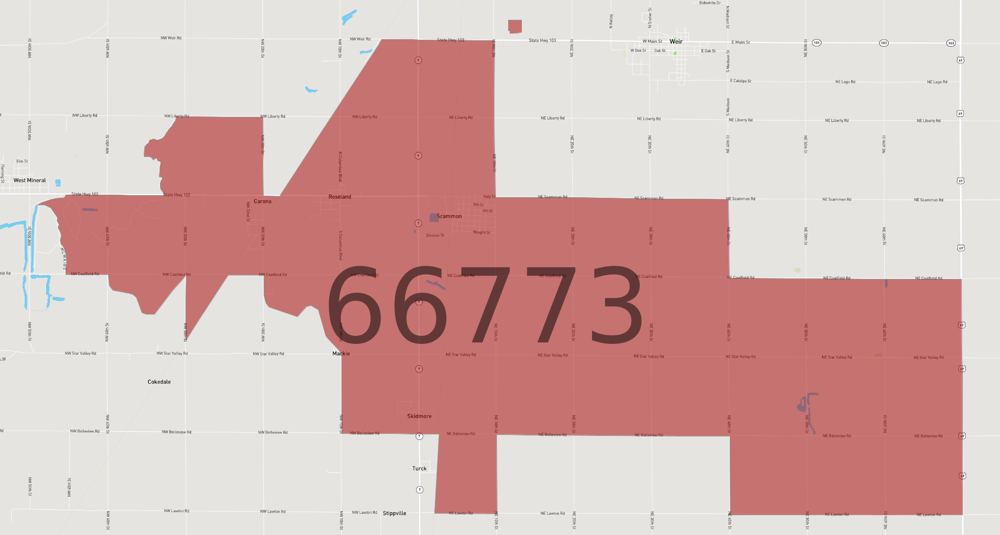 Zip Code 66773 - AtlasBig.com