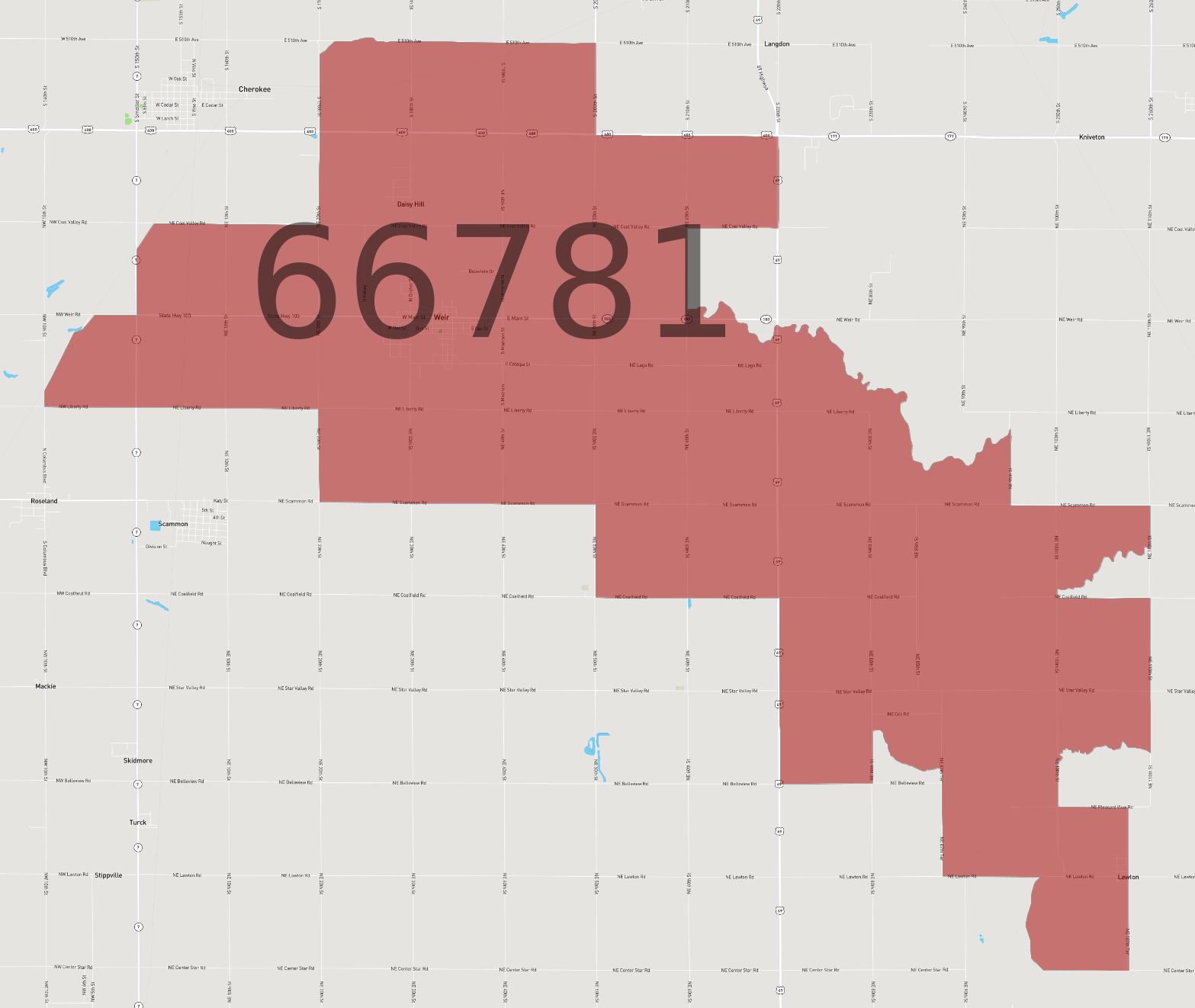 Zip Code 66781 - AtlasBig.com