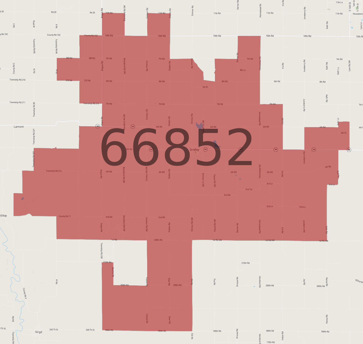Zip Code 66852 - AtlasBig.com