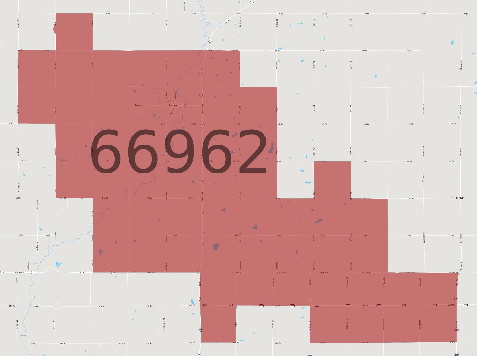 Zip Code 66962 - AtlasBig.com
