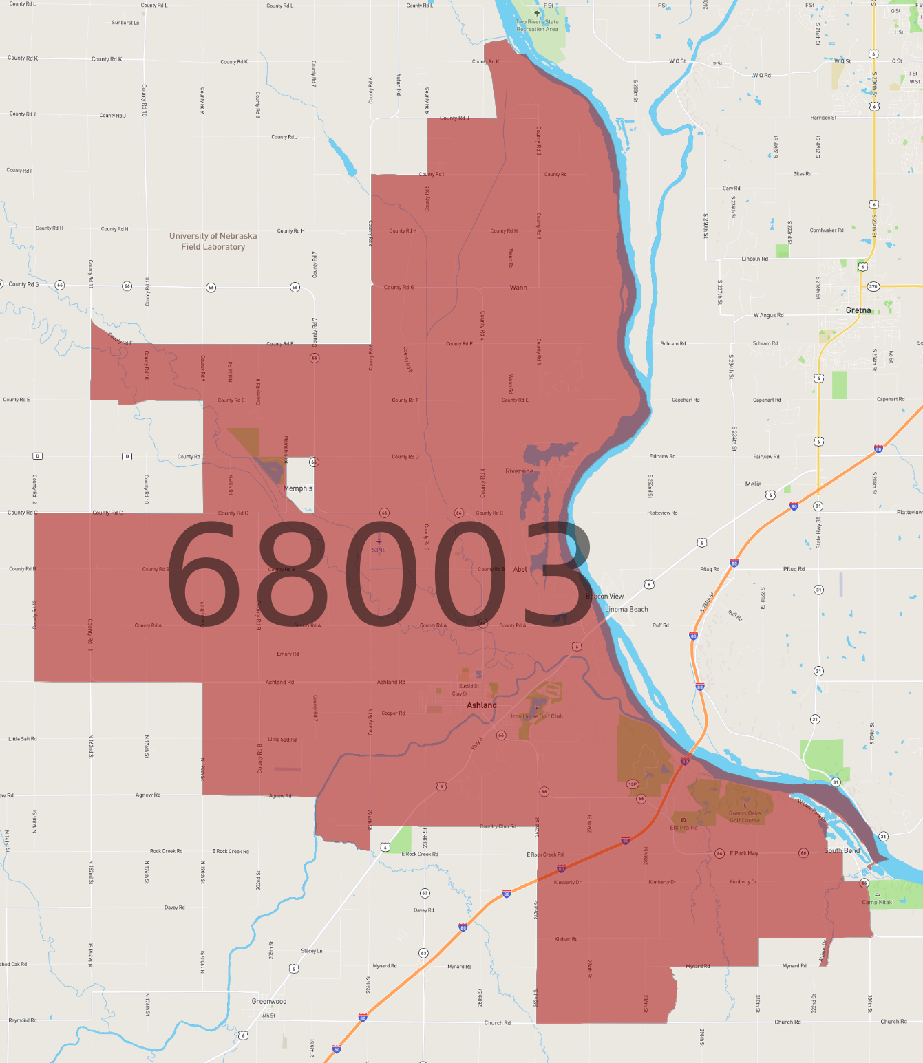 Zip Code 68003 - AtlasBig.com