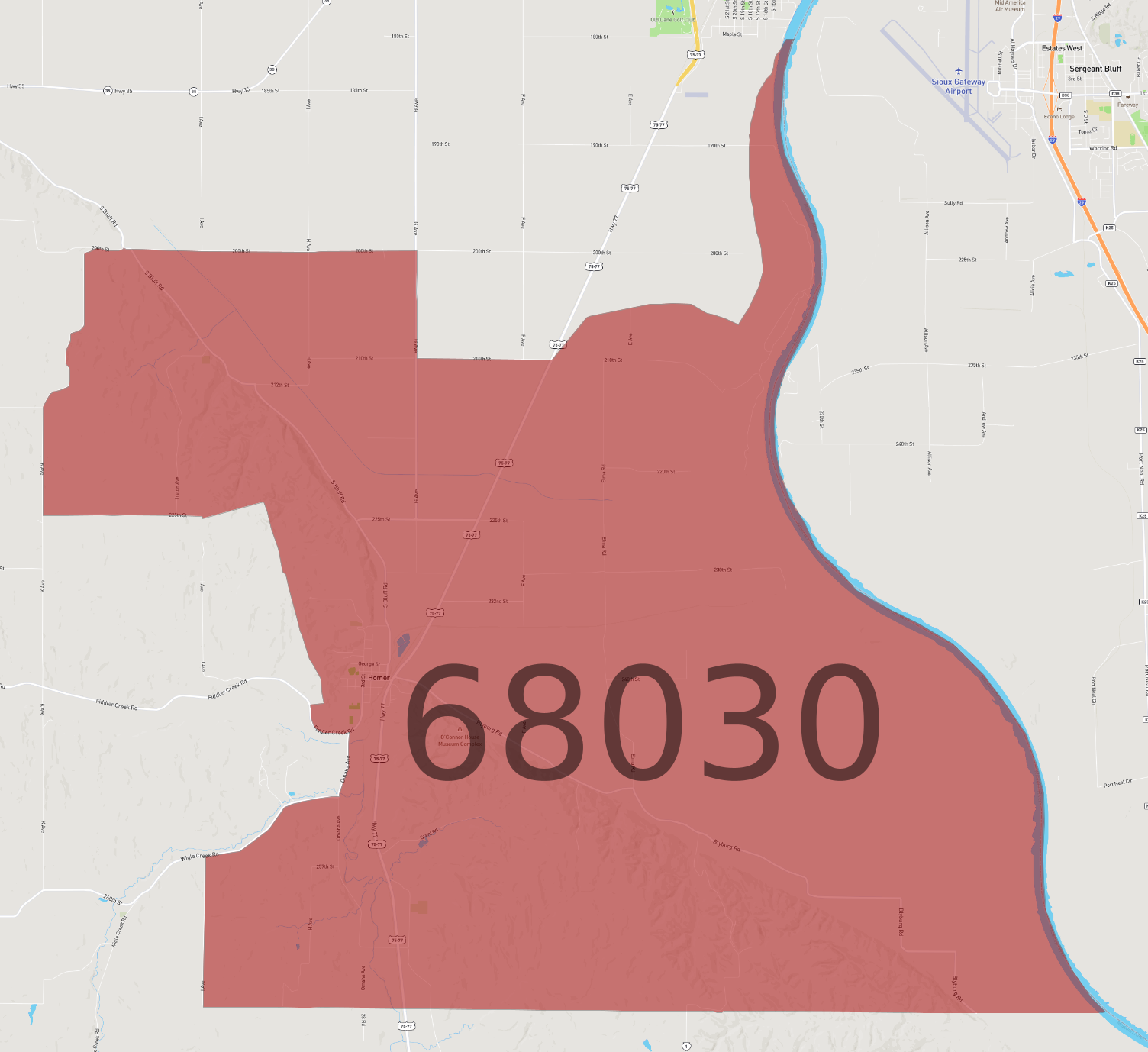 Zip Code 68030 - AtlasBig.com