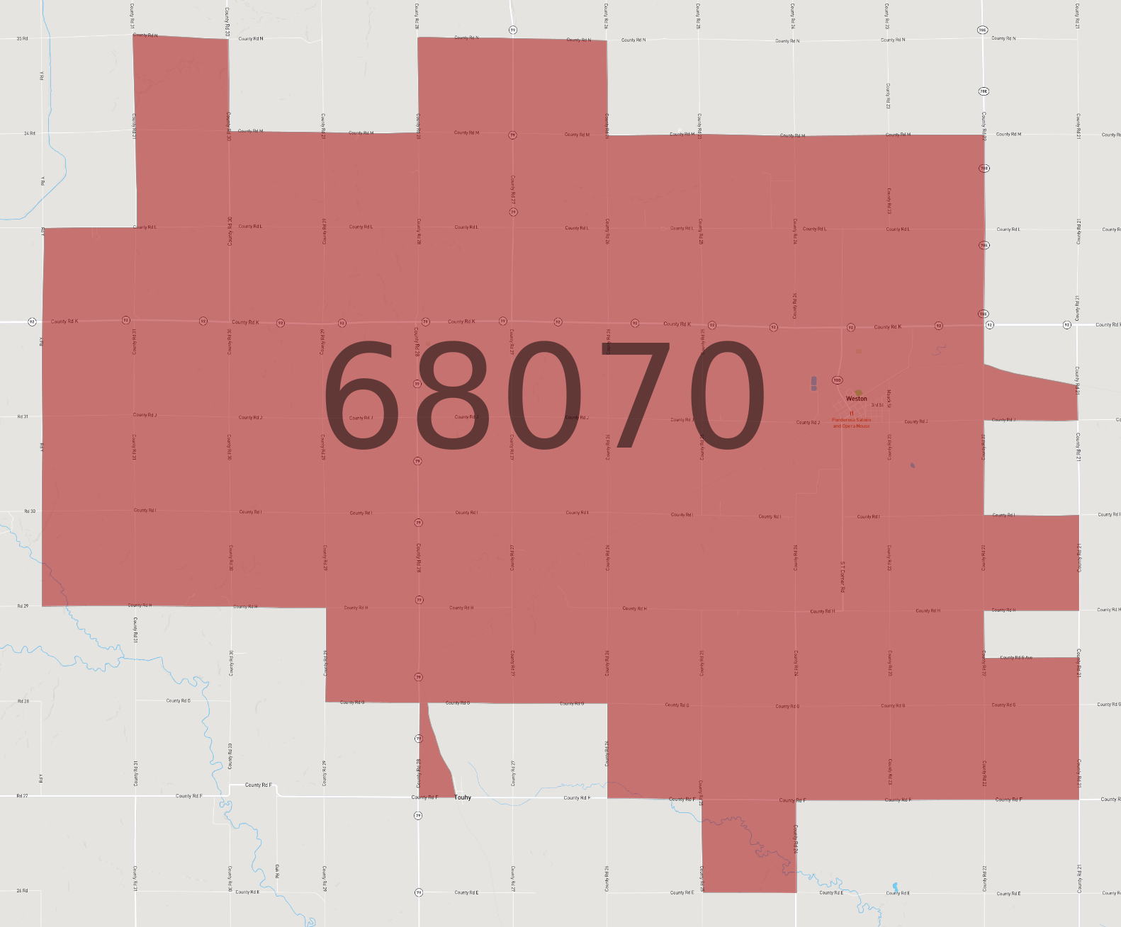 Zip Code 68070 - AtlasBig.com