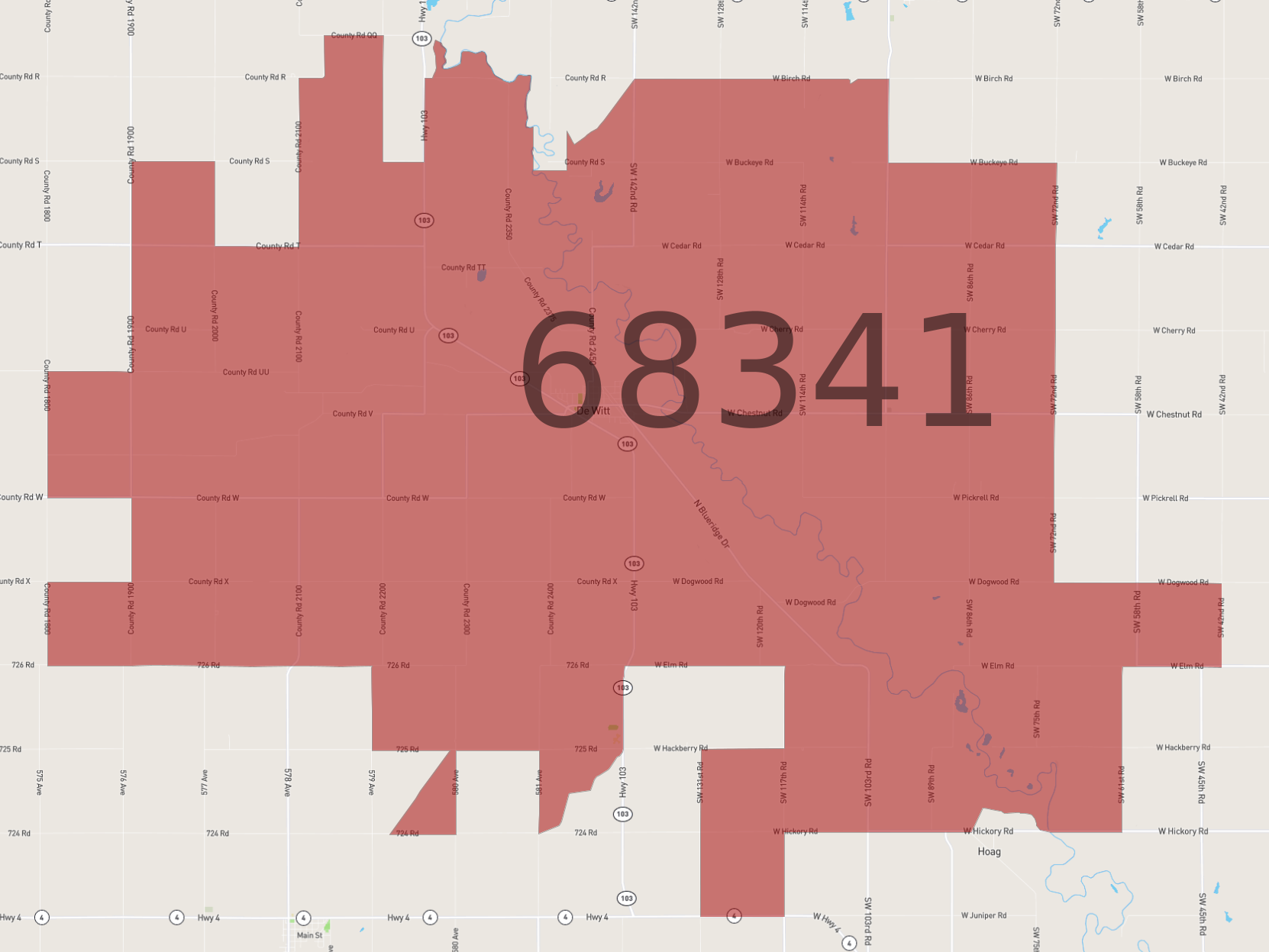 Zip Code 68341 - AtlasBig.com