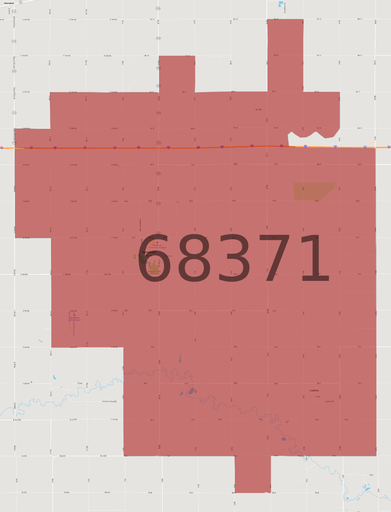 Zip Code 68371 - AtlasBig.com