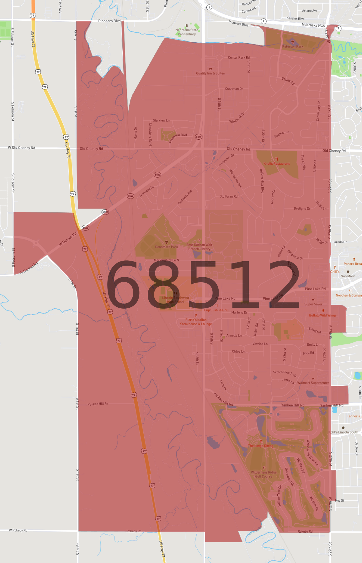 Zip Code 68512 - AtlasBig.com