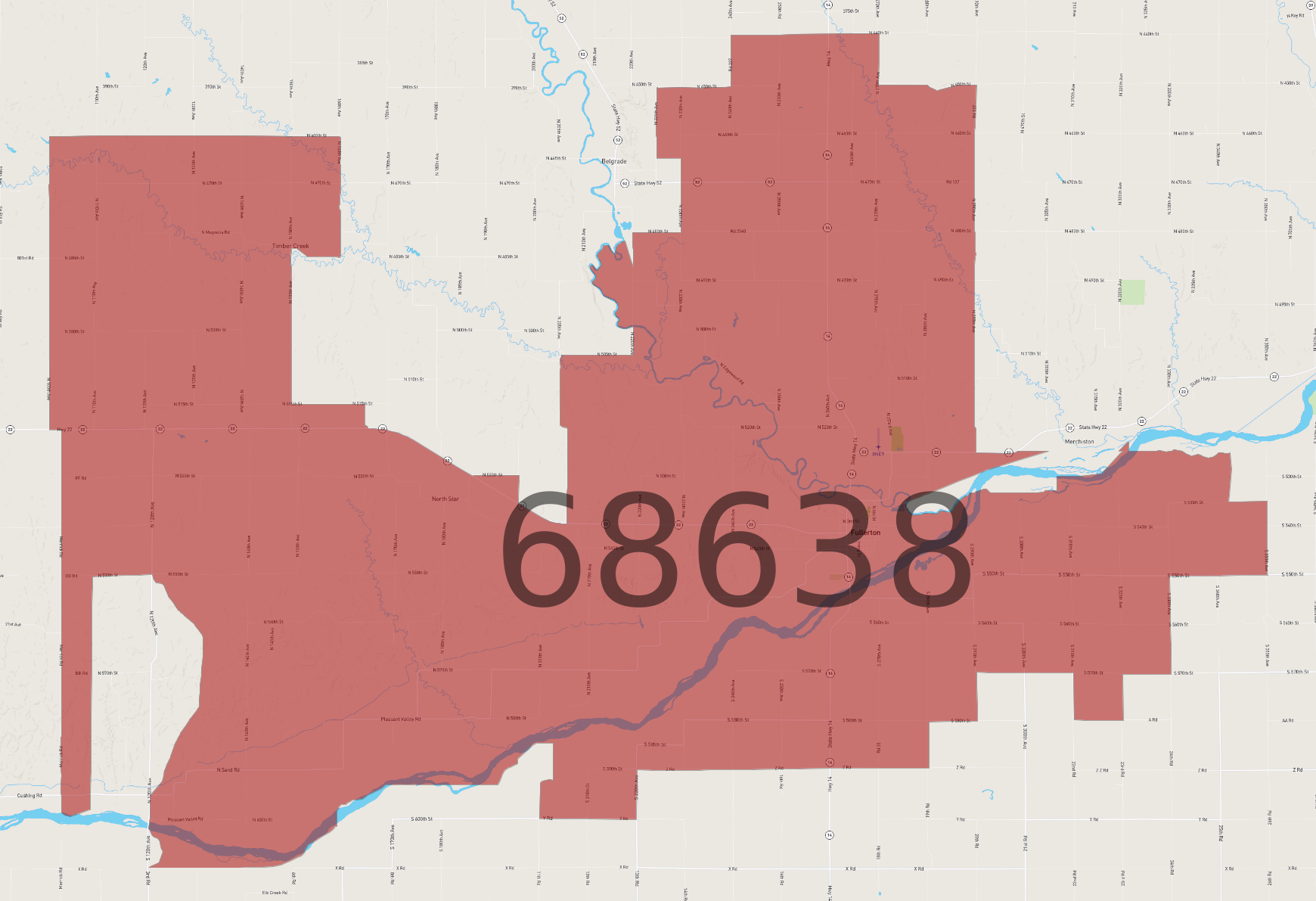 Zip Code 68638 - AtlasBig.com