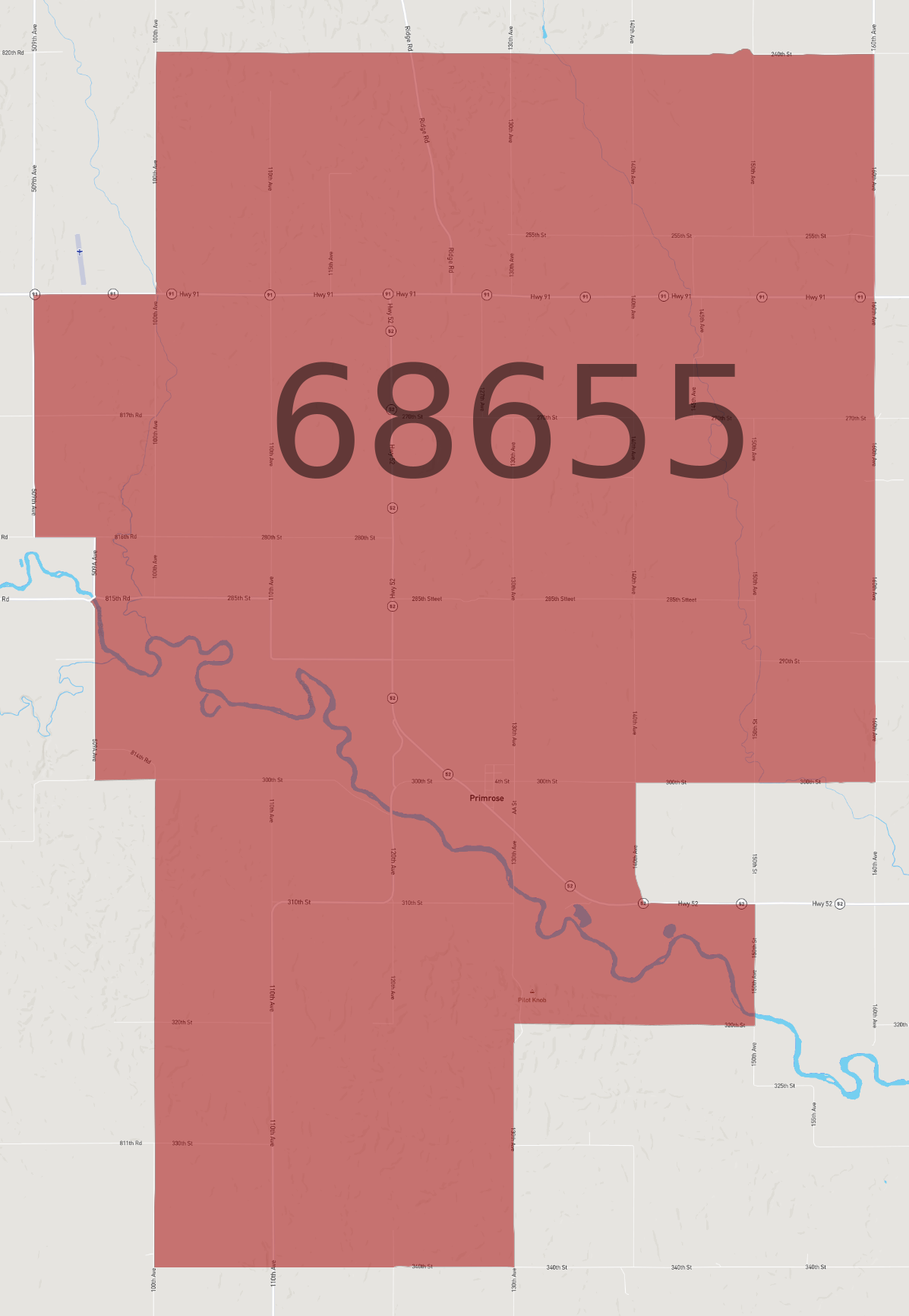 Zip Code 68655 - AtlasBig.com