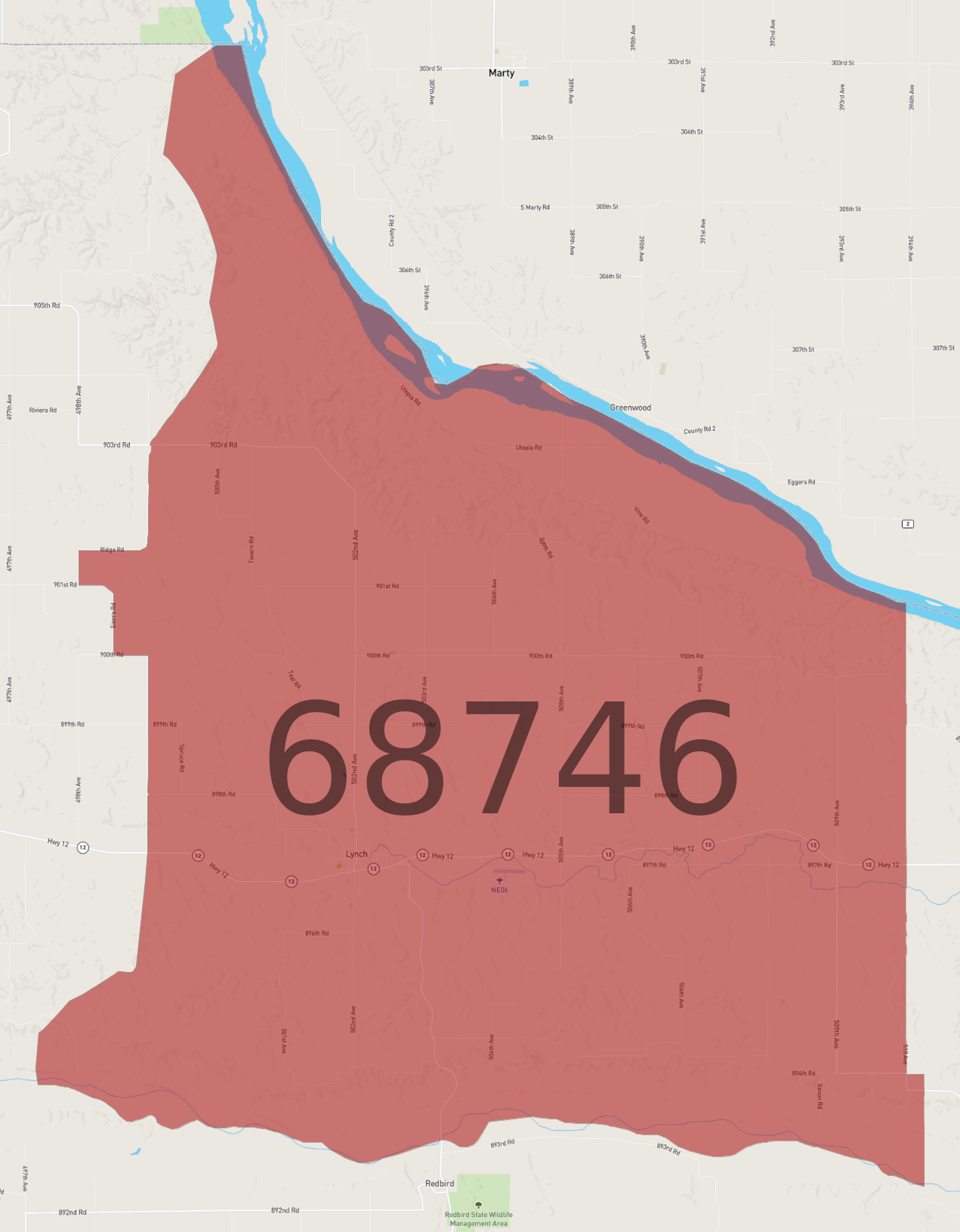 Zip Code 68746 - AtlasBig.com