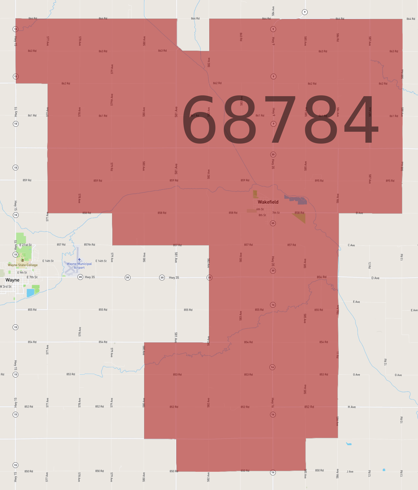 Zip Code 68784 - AtlasBig.com