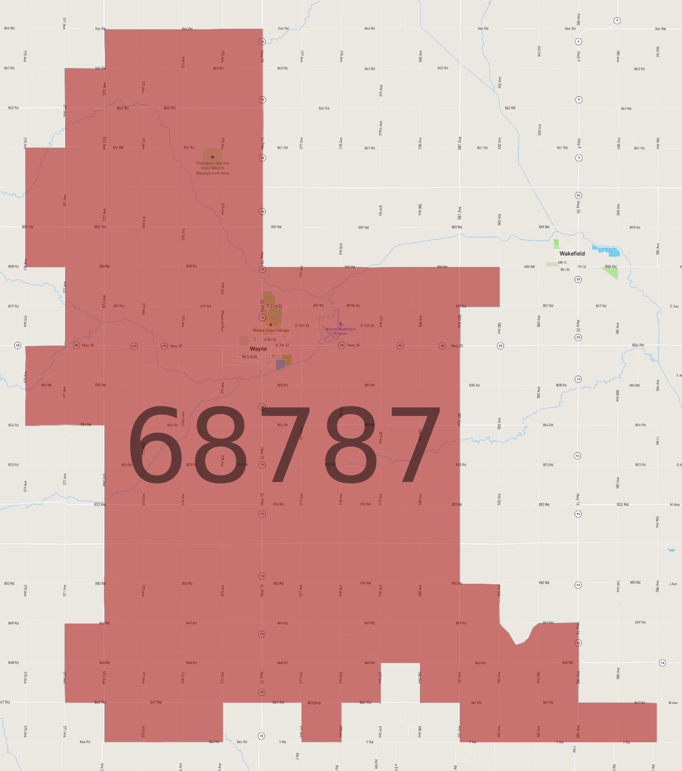 Zip Code 68787 - AtlasBig.com