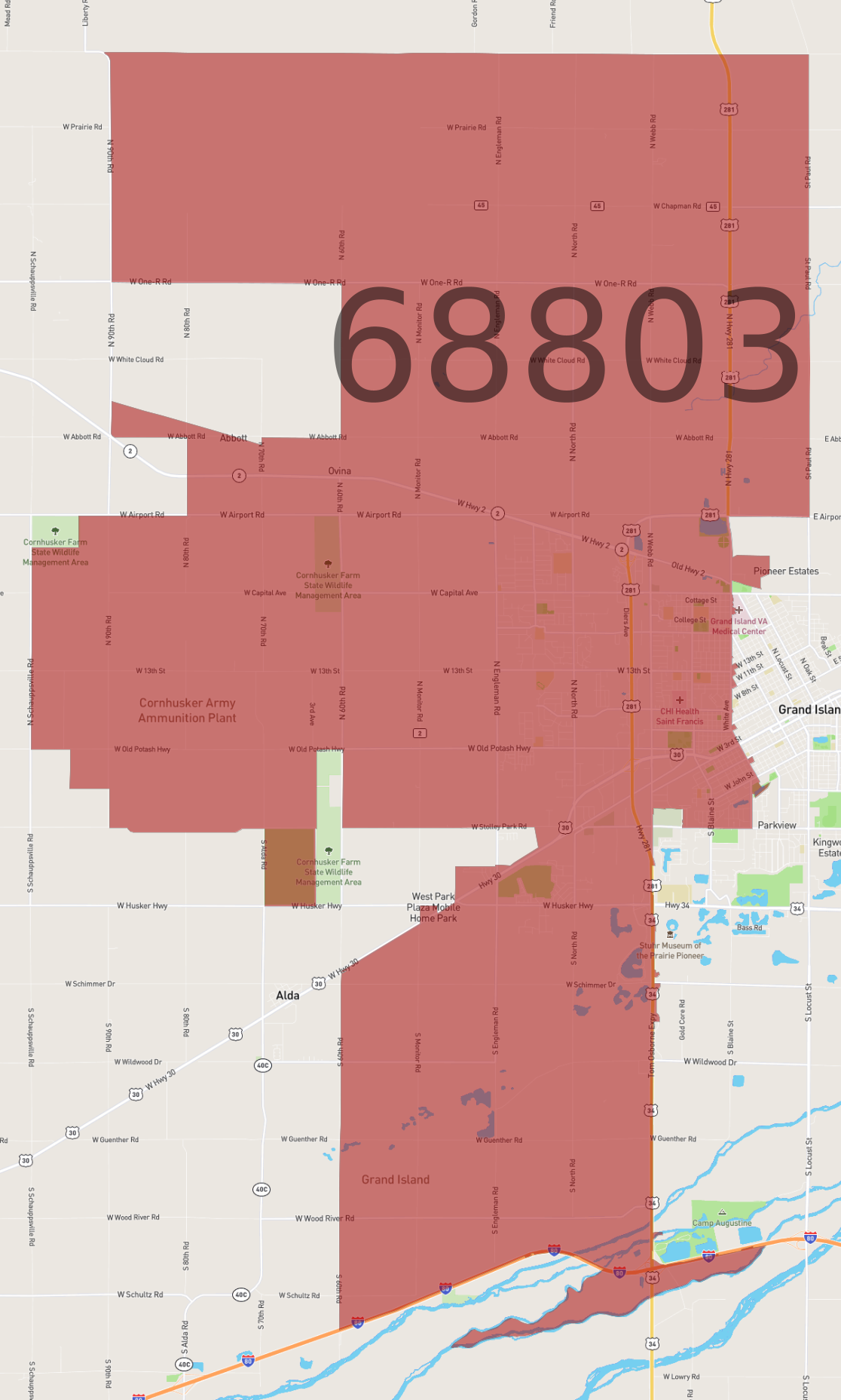Zip Code 68803 - AtlasBig.com