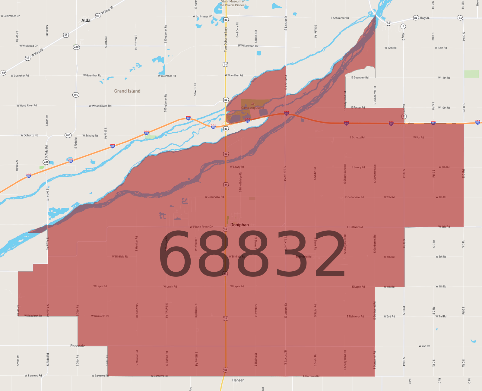 Zip Code 68832 - AtlasBig.com