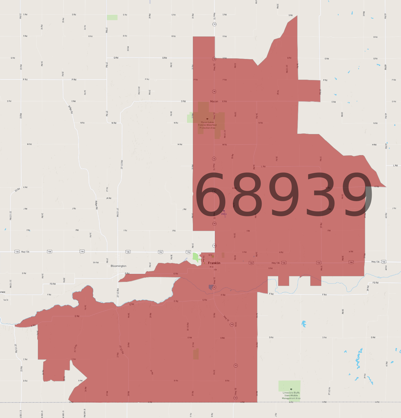 Zip Code 68939 - AtlasBig.com
