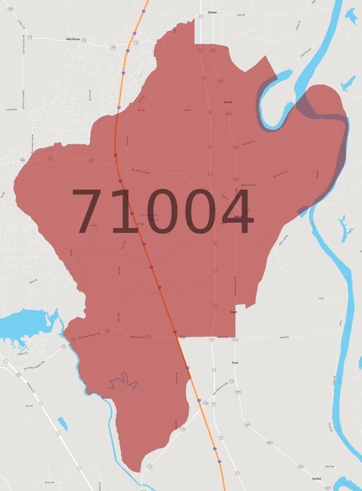 Zip Code 71004 - AtlasBig.com