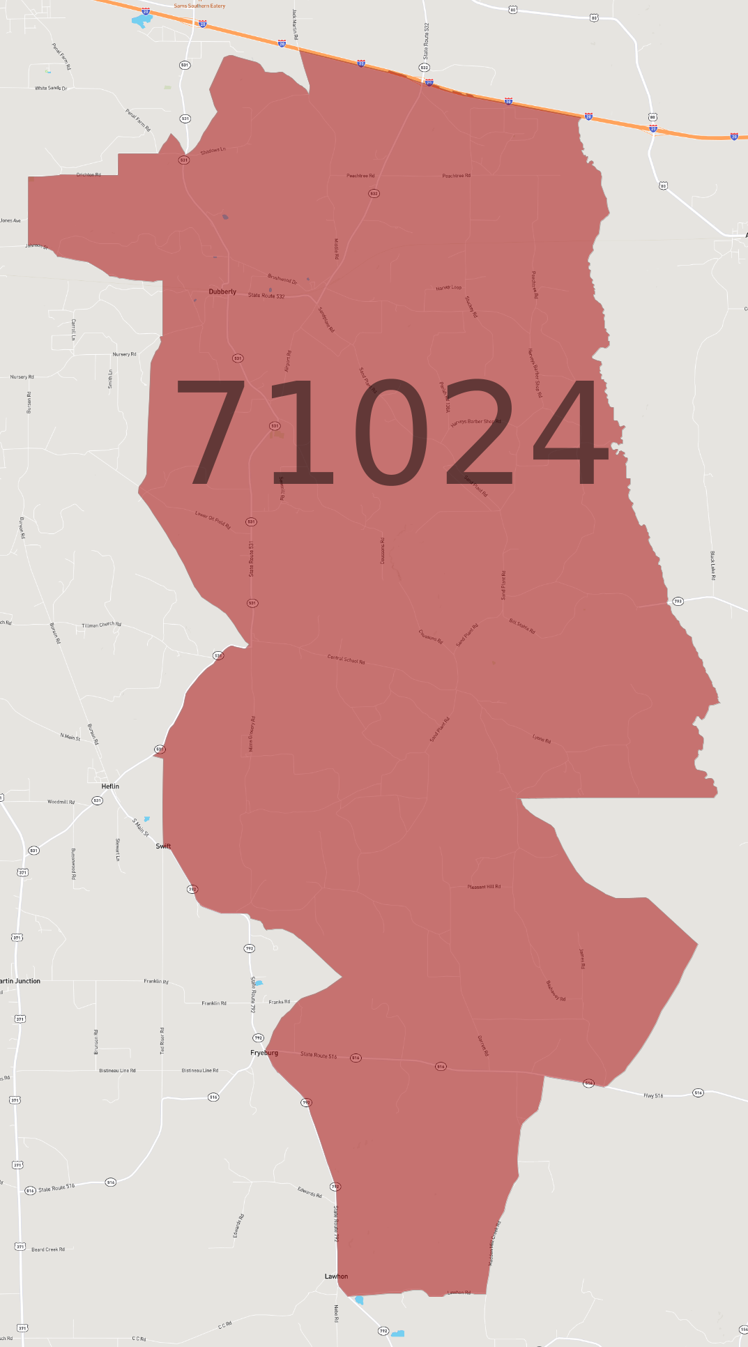 Zip Code 71024 - AtlasBig.com