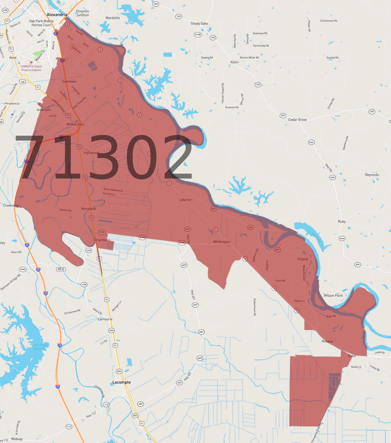 Zip Code 71302 - AtlasBig.com