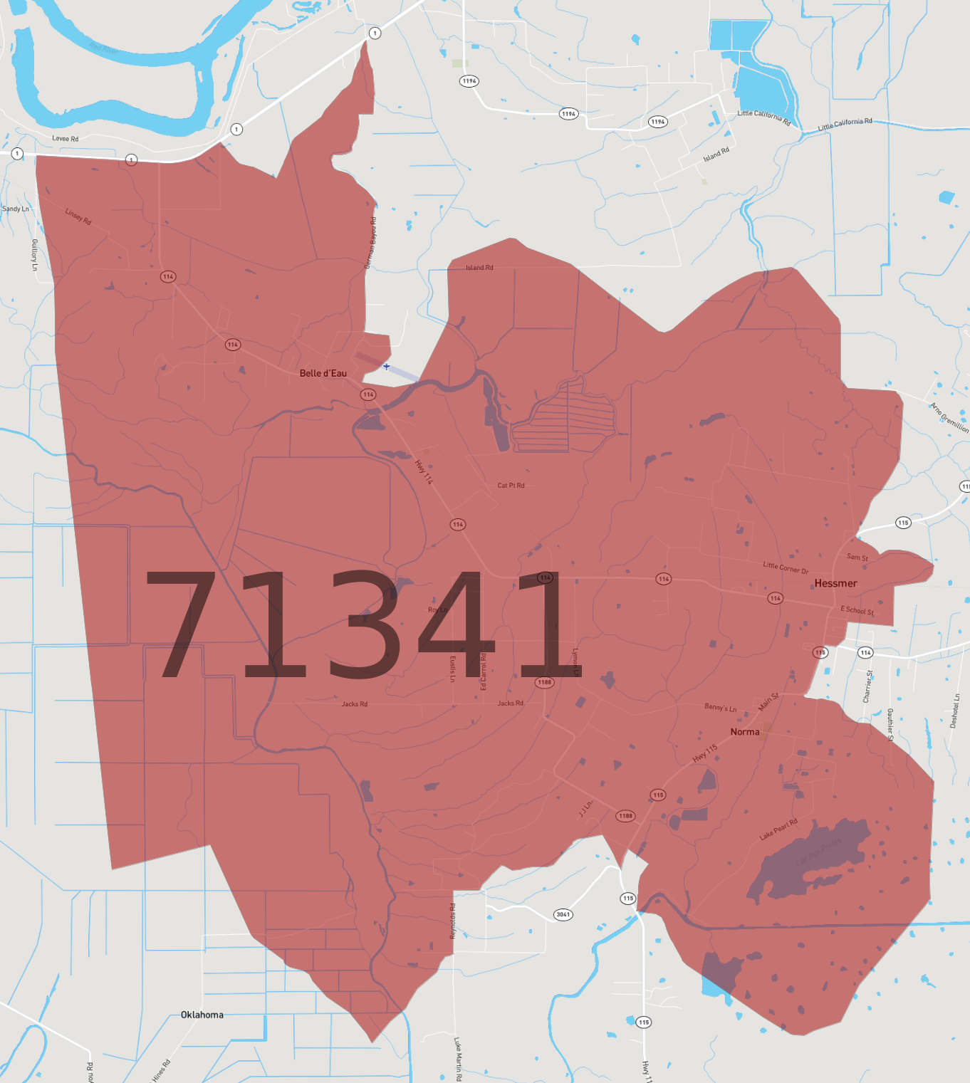 Zip Code 71341 - AtlasBig.com