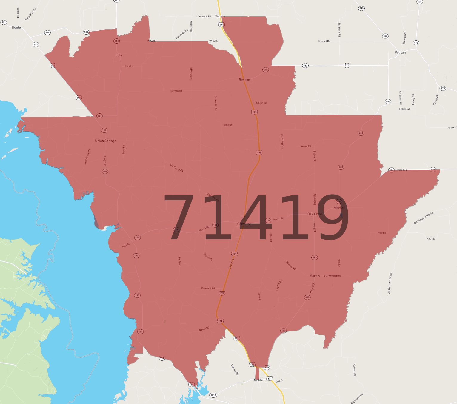 Zip Code 71419 - AtlasBig.com