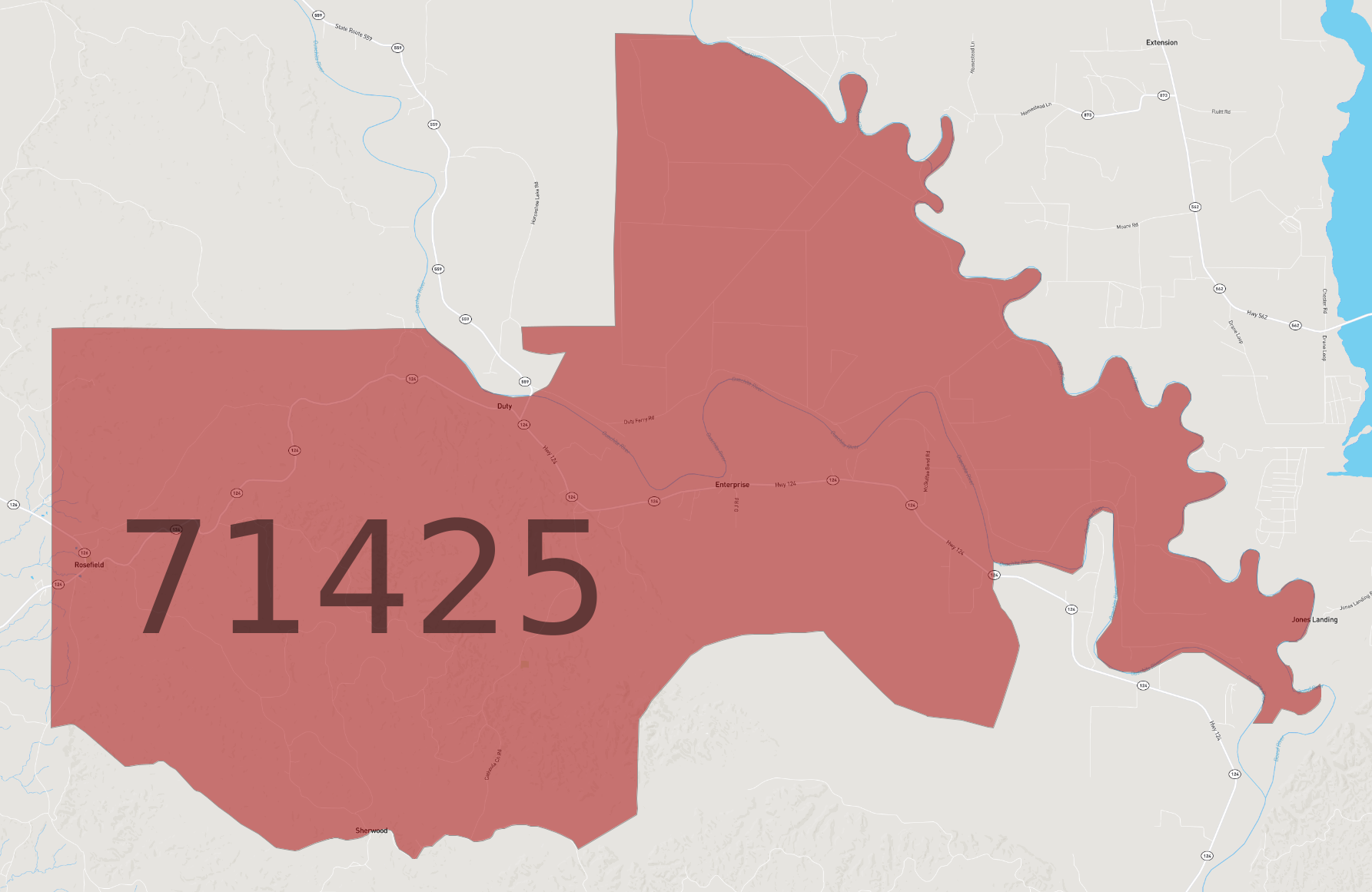 Zip Code 71425 - AtlasBig.com