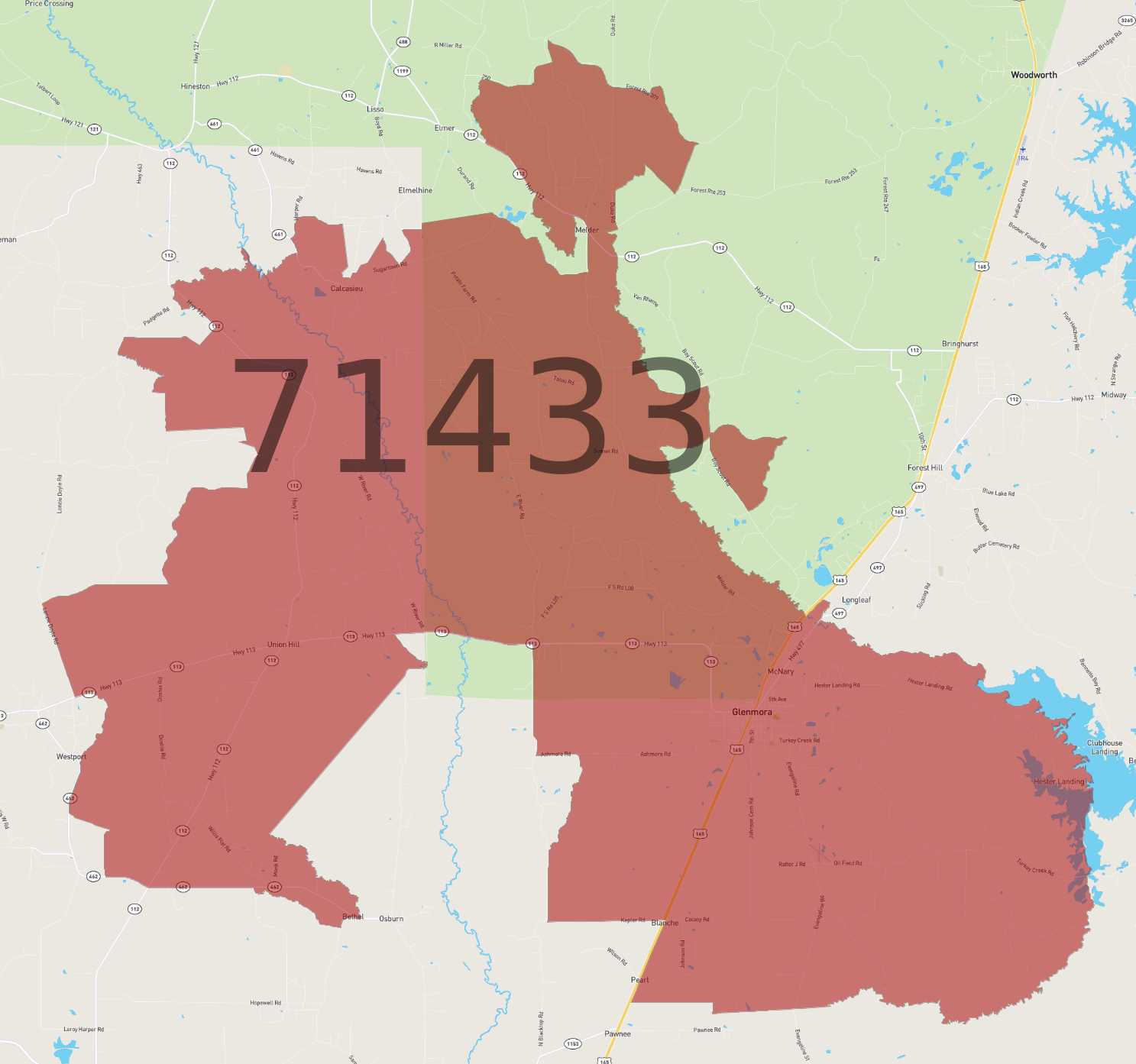 Zip Code 71433 - AtlasBig.com