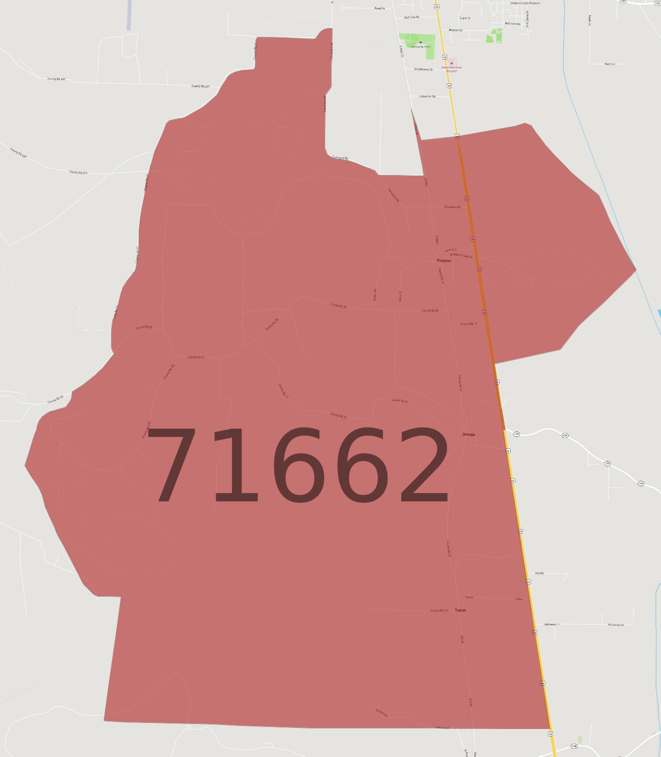 Zip Code 71662 - AtlasBig.com