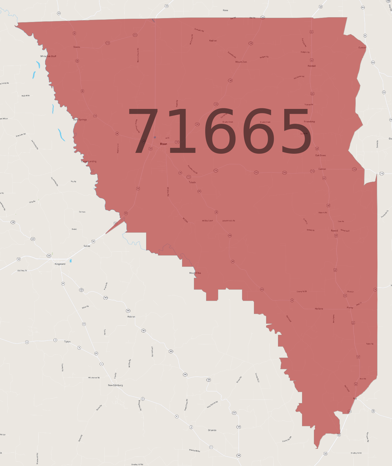 Zip Code 71665 - AtlasBig.com