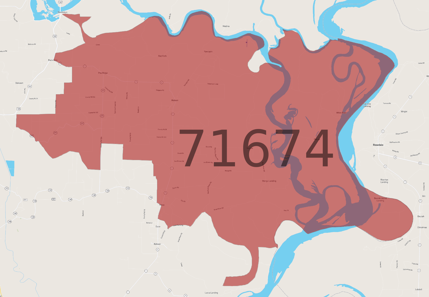 Zip Code 71674 - AtlasBig.com