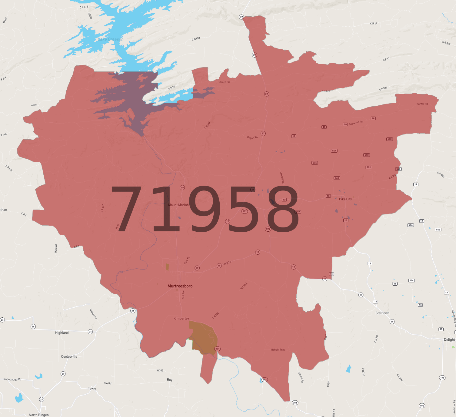 Zip Code 71958 - AtlasBig.com