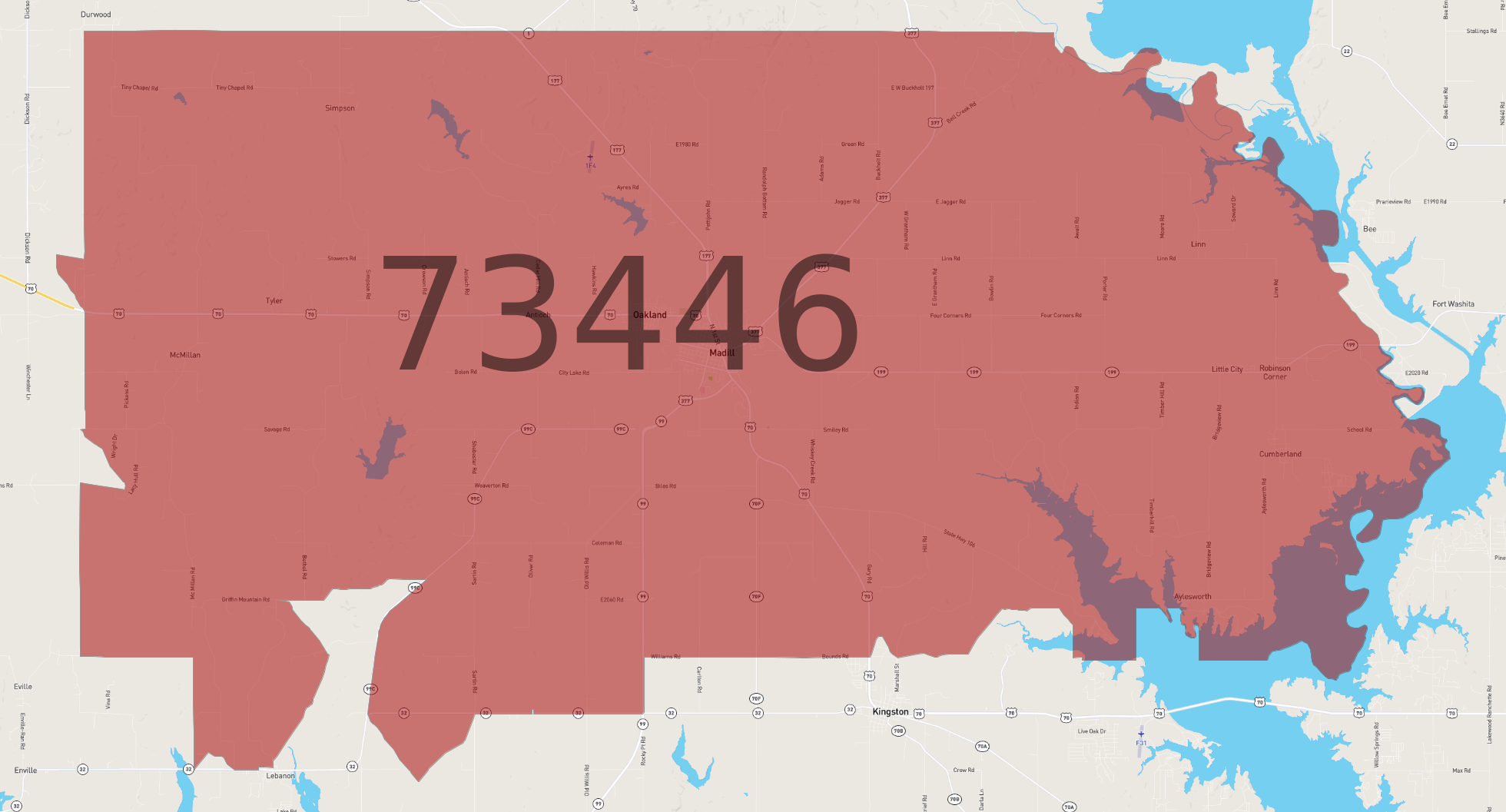 Zip Code 73446 - AtlasBig.com