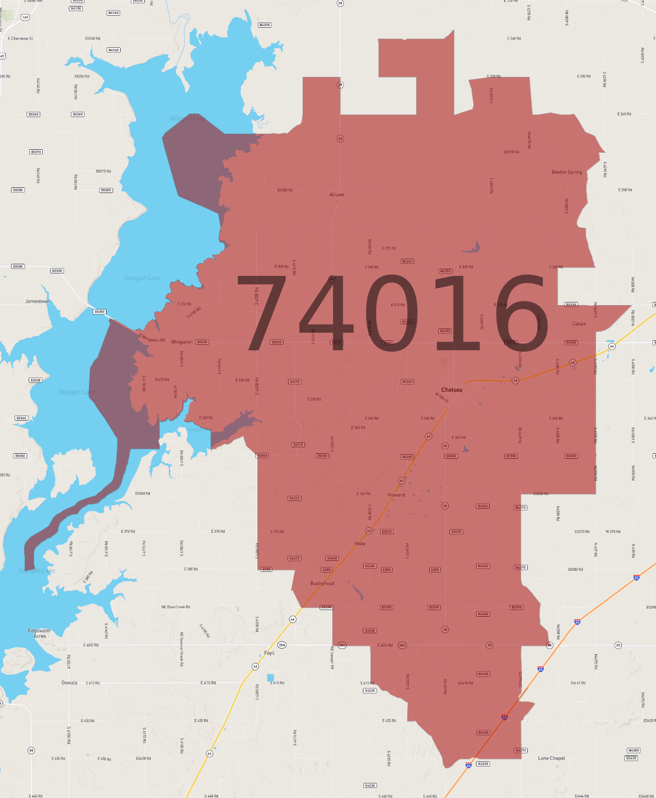 Zip Code 74016 - AtlasBig.com