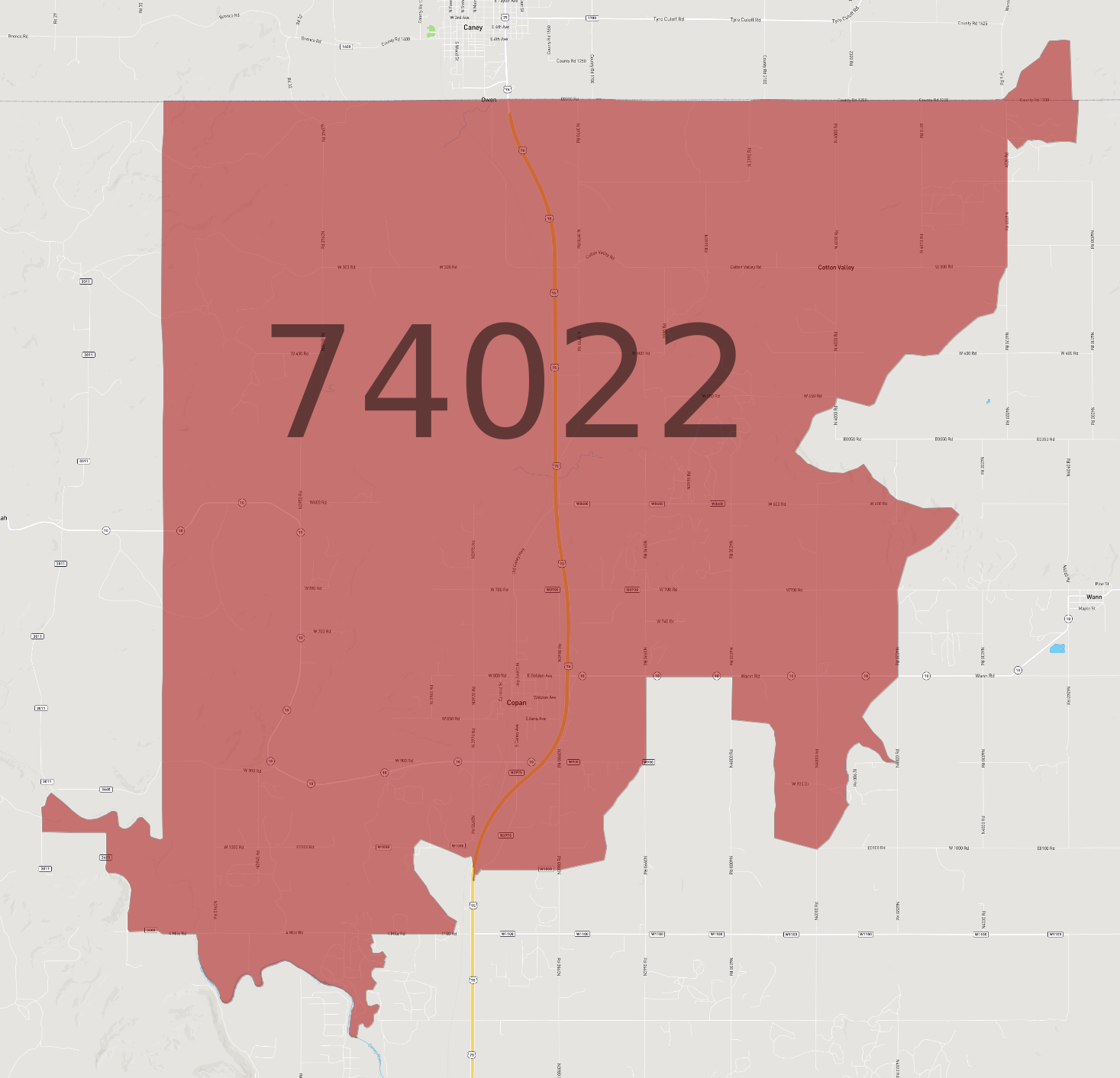 Zip Code 74022 - AtlasBig.com
