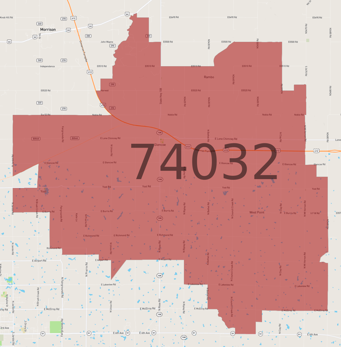 Zip Code 74032 - AtlasBig.com