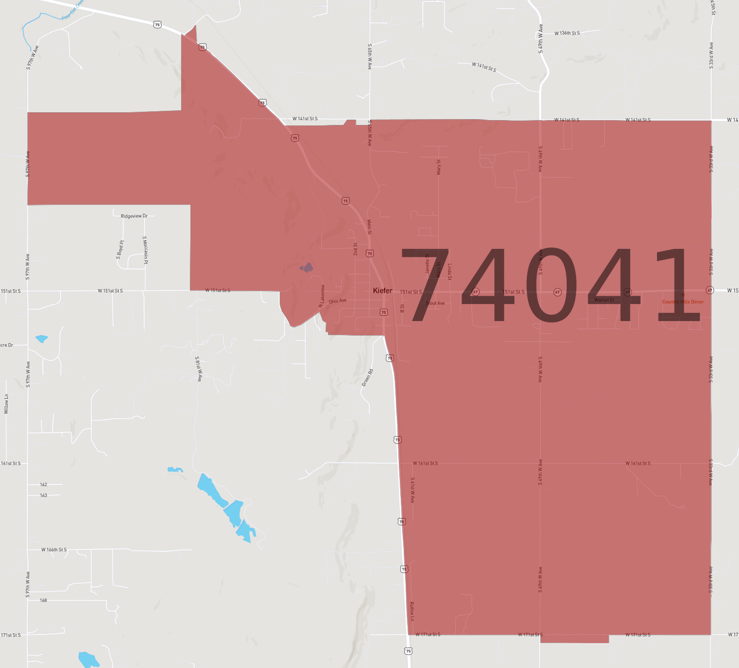 Zip Code 74041 - AtlasBig.com