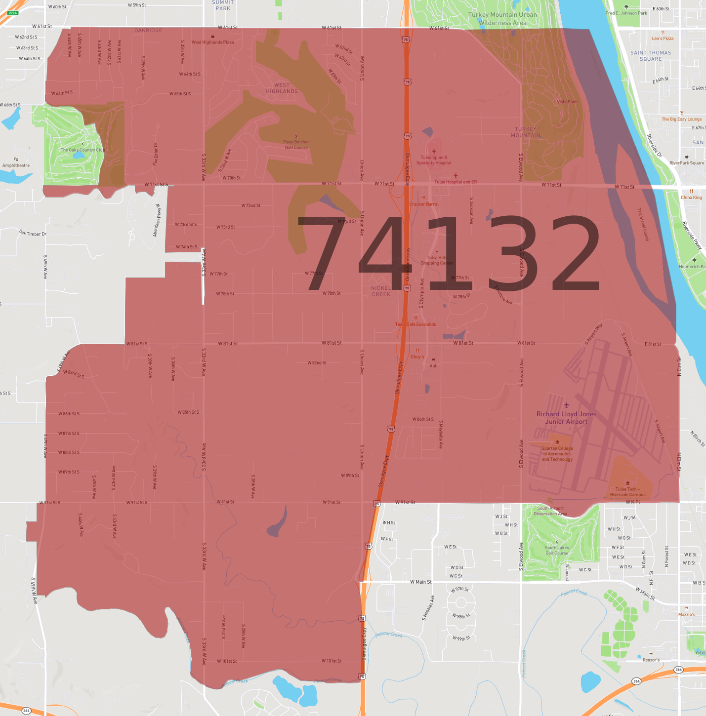 Zip Code 74132 - AtlasBig.com