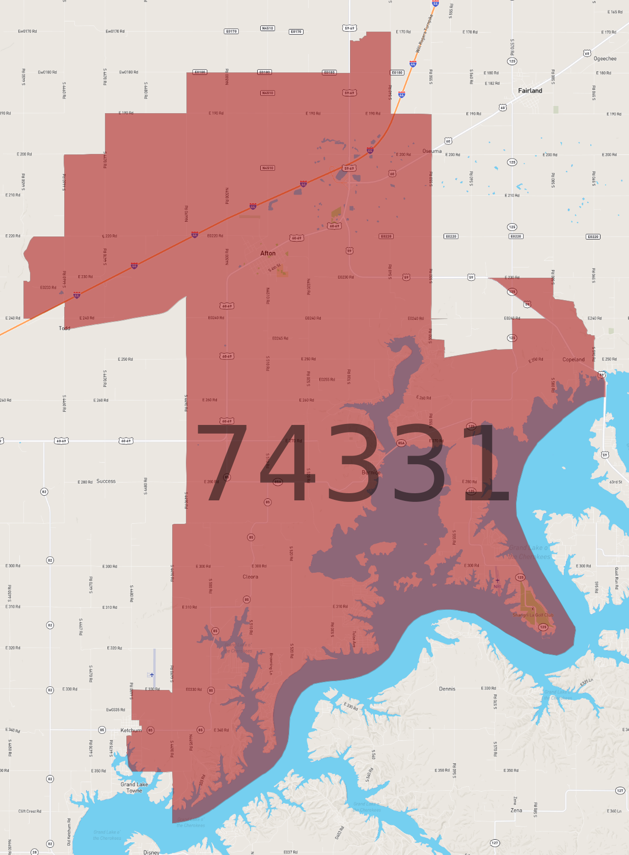 Zip Code 74331 - AtlasBig.com