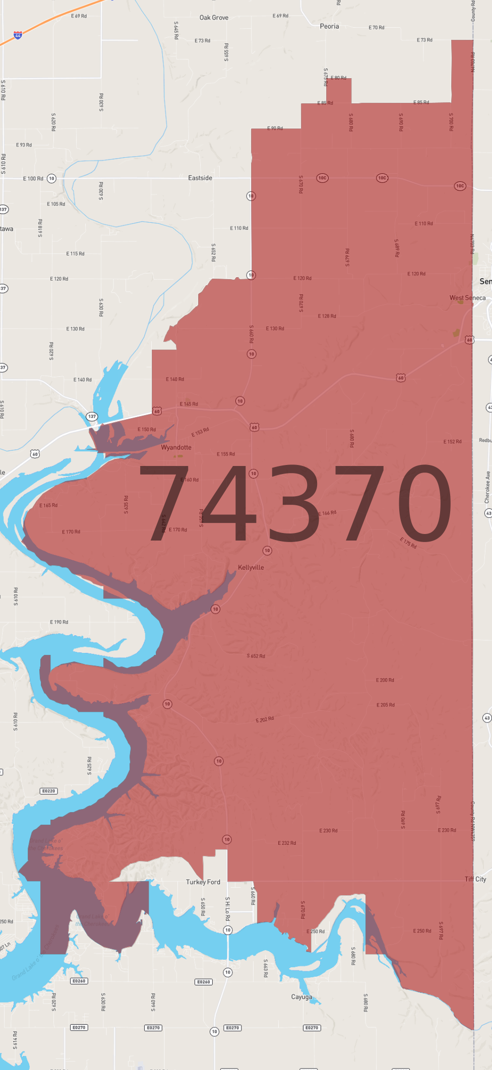 Zip Code 74370 - AtlasBig.com