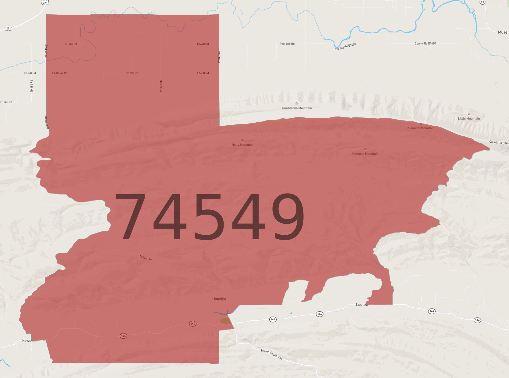 Zip Code 74549 - AtlasBig.com