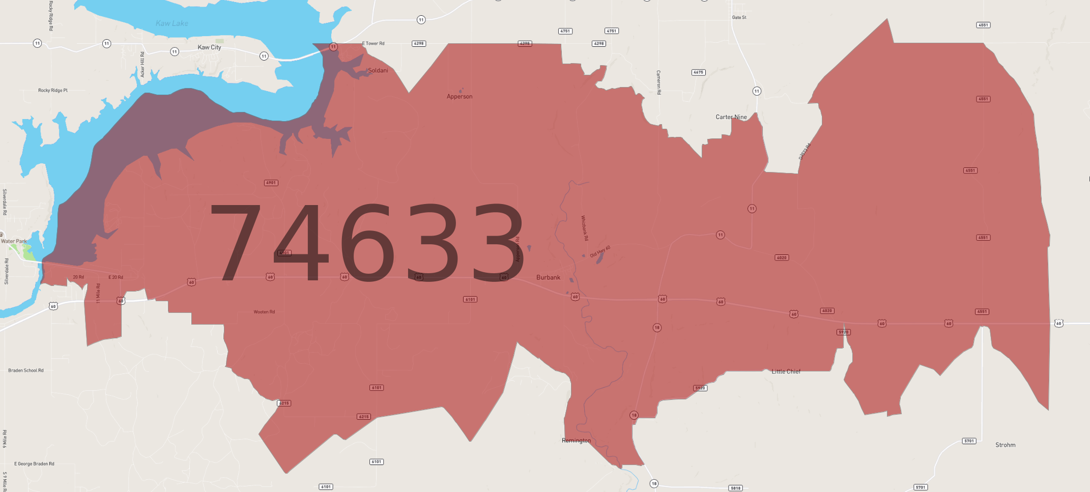 Zip Code 74633 - AtlasBig.com