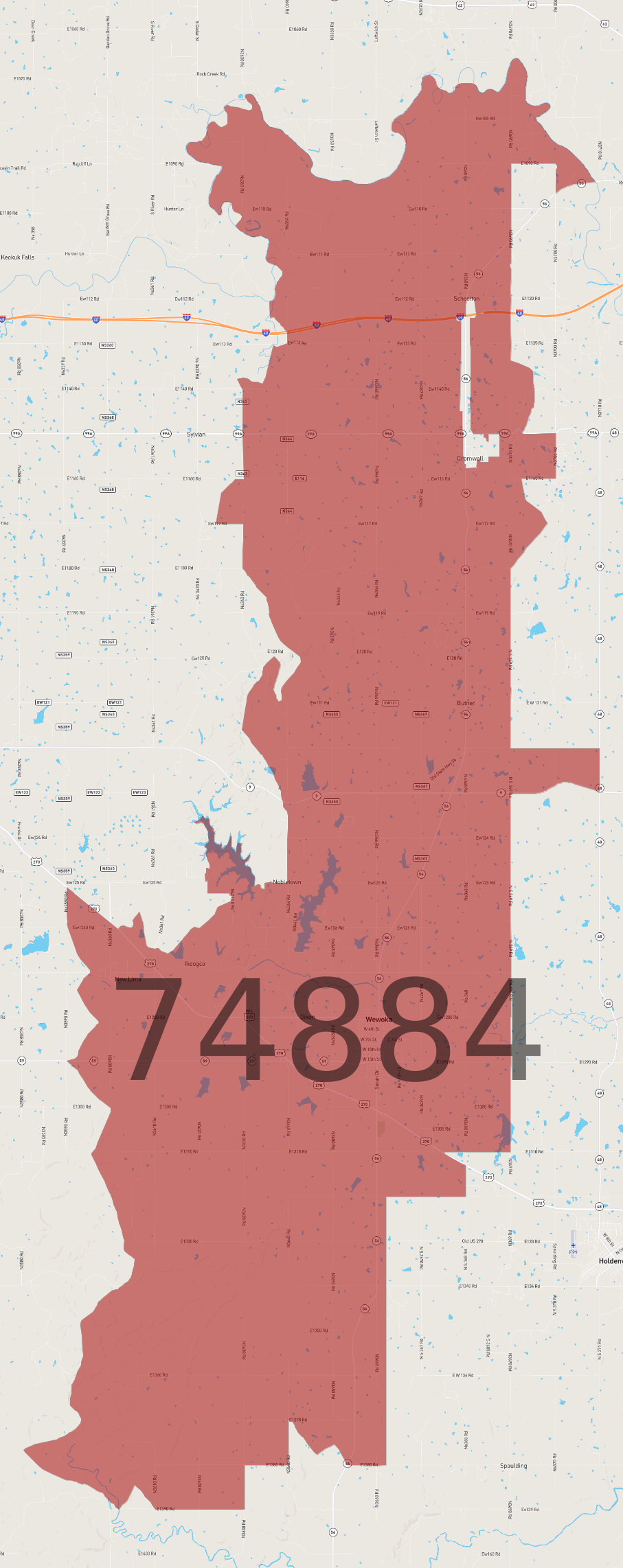 Zip Code 74884 - AtlasBig.com