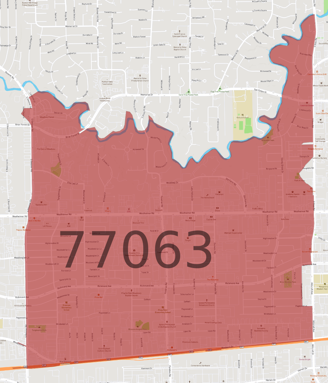 Zip Code 77063 - AtlasBig.com
