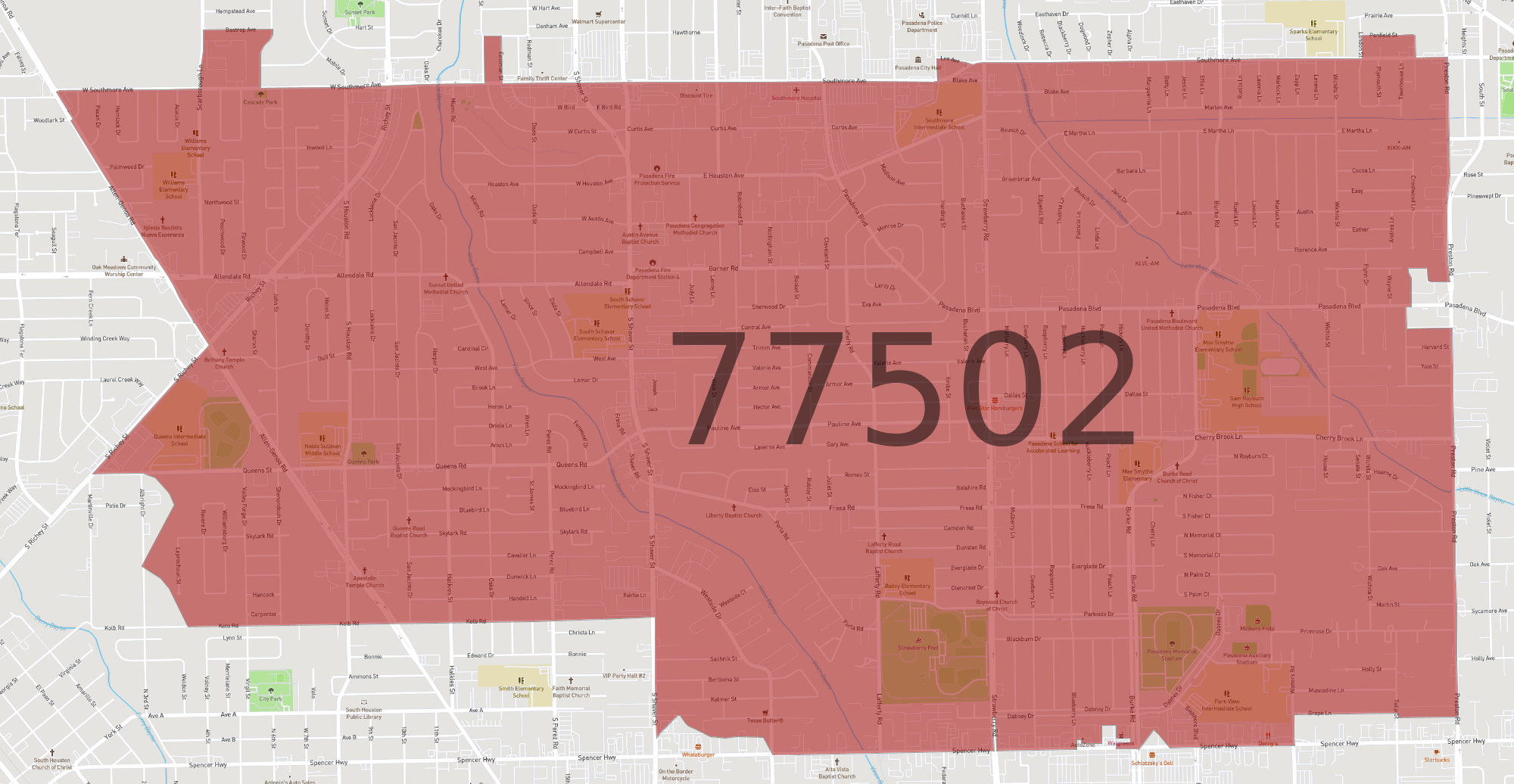 Zip Code 77502 - AtlasBig.com