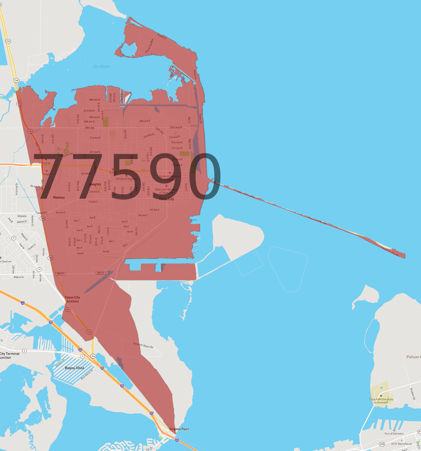 Zip Code 77590 - AtlasBig.com