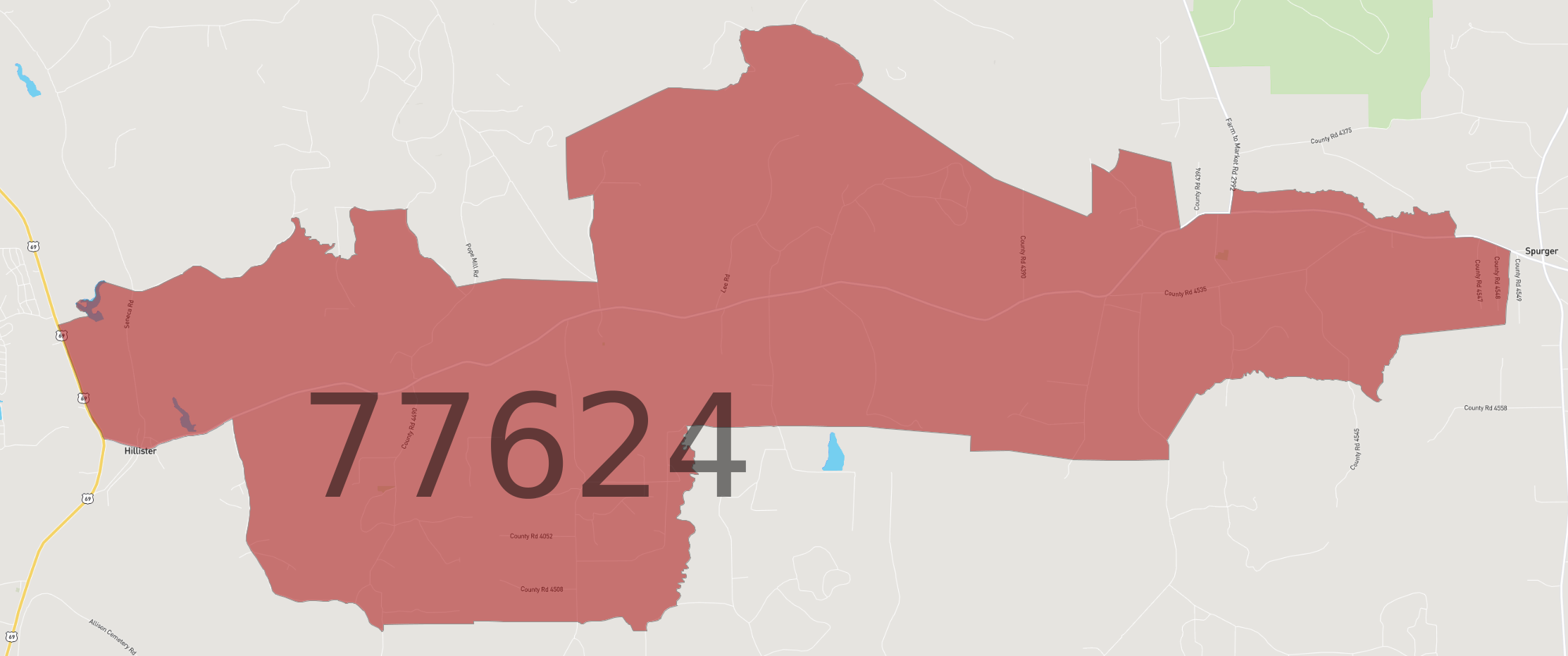 Zip Code 77624 - AtlasBig.com