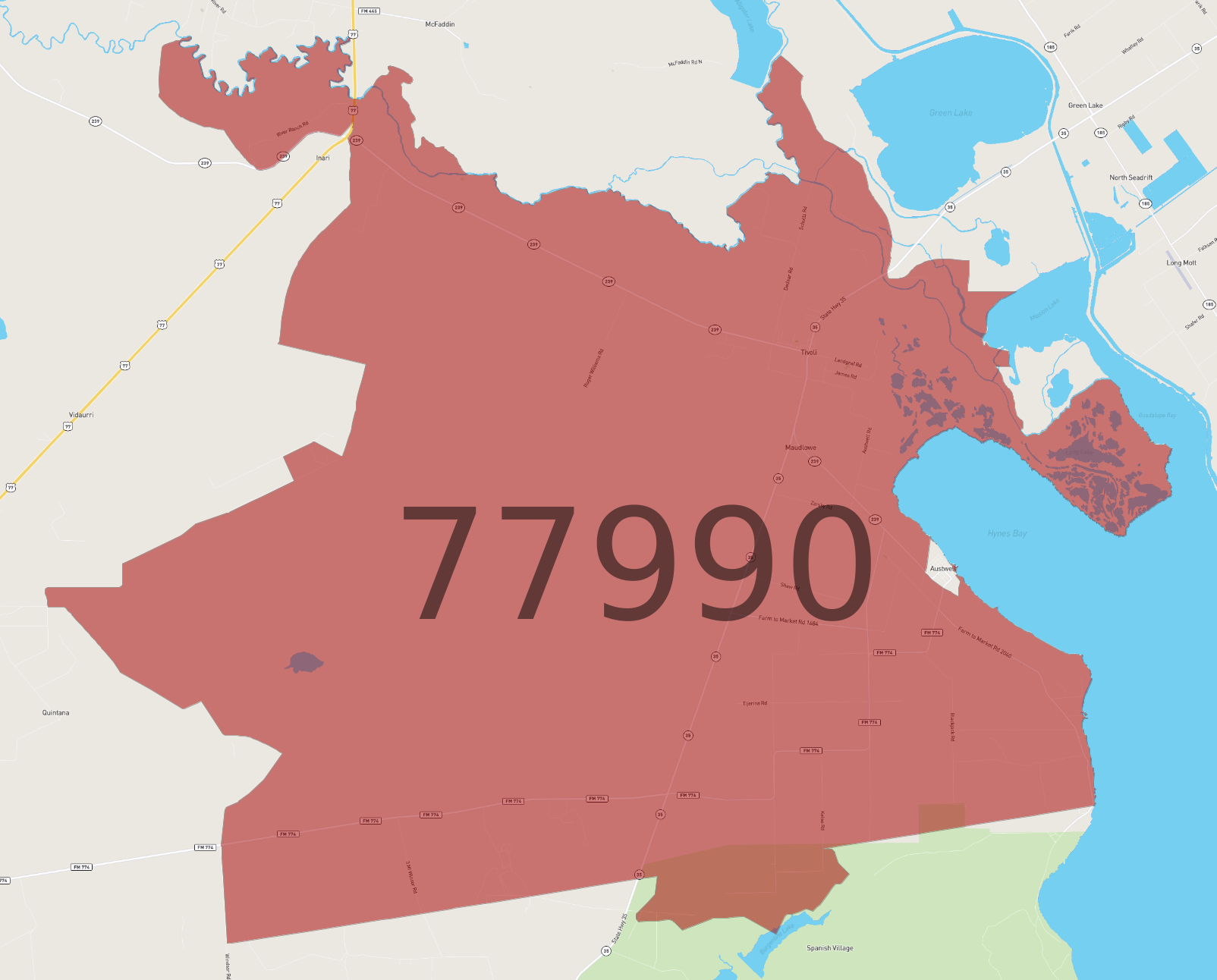 Zip Code 77990 - AtlasBig.com