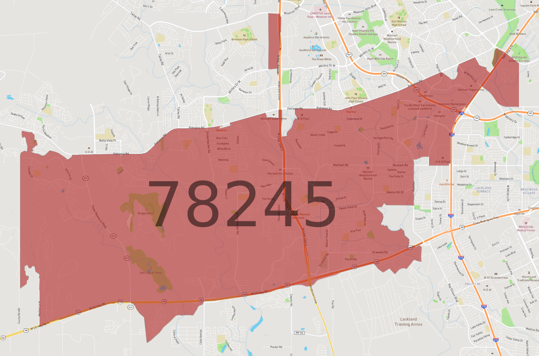 Zip Code 78245 - AtlasBig.com