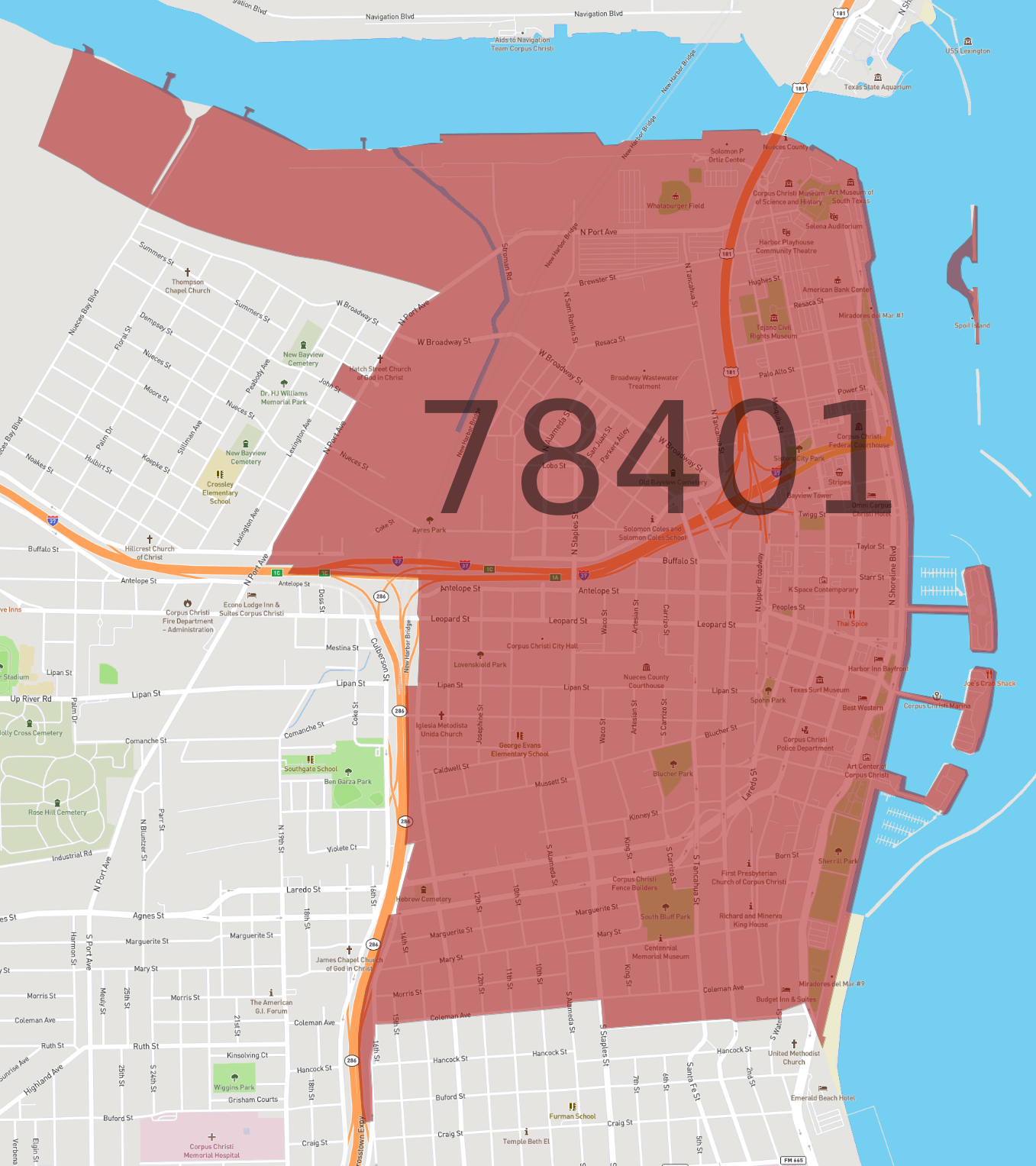 Zip Code 78401 - AtlasBig.com