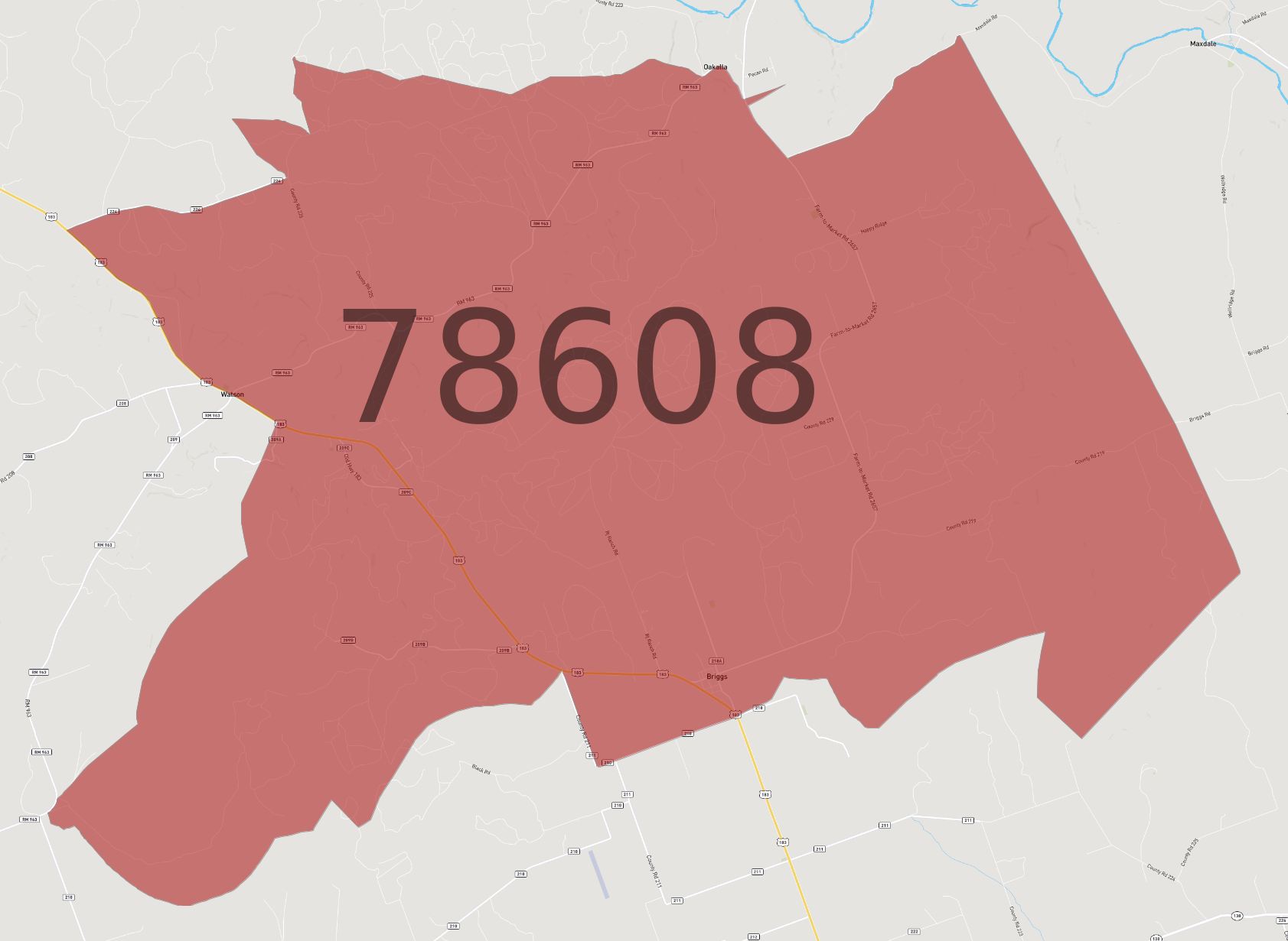 Zip Code 78608 - AtlasBig.com