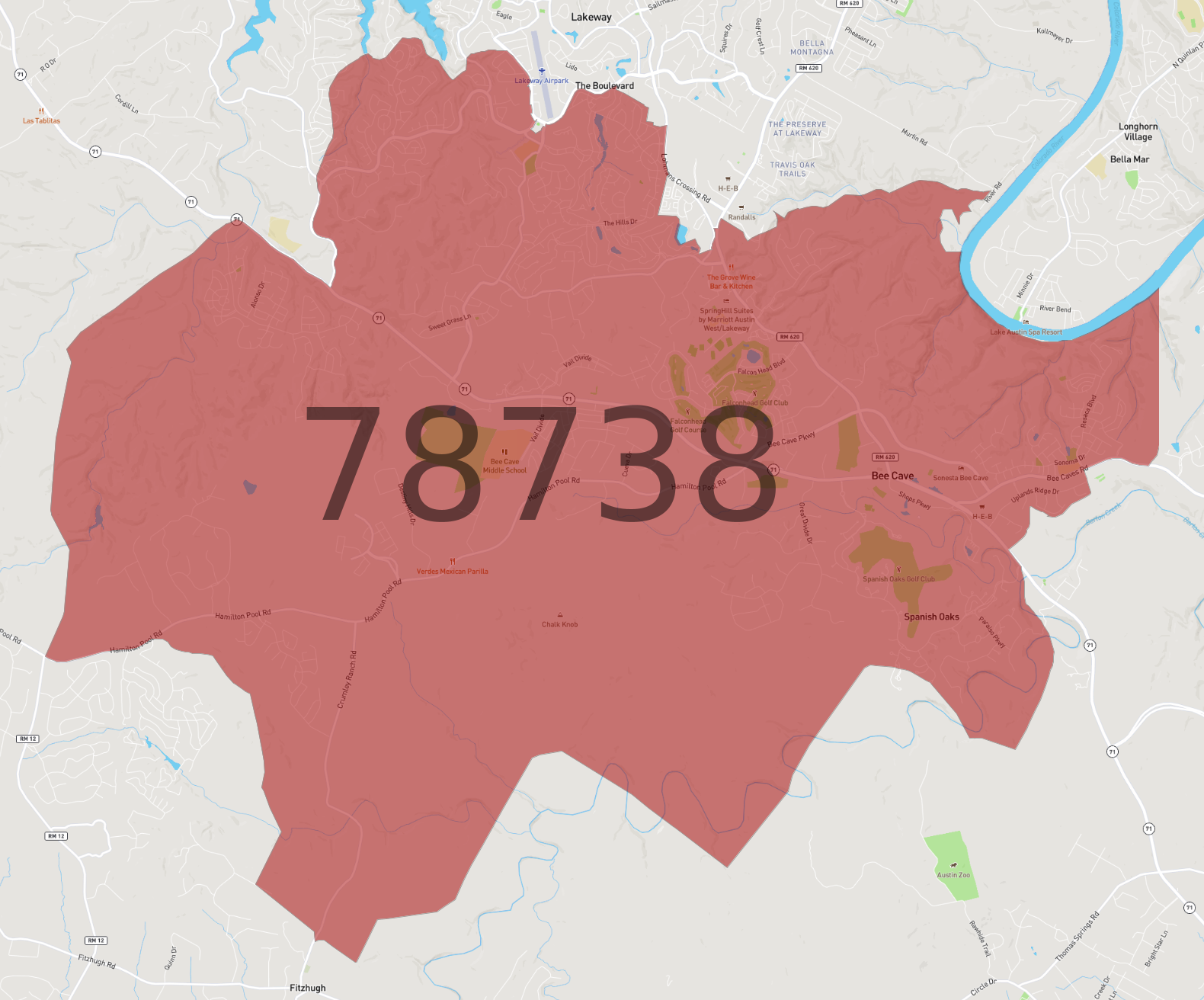 Zip Code 78738 AtlasBig