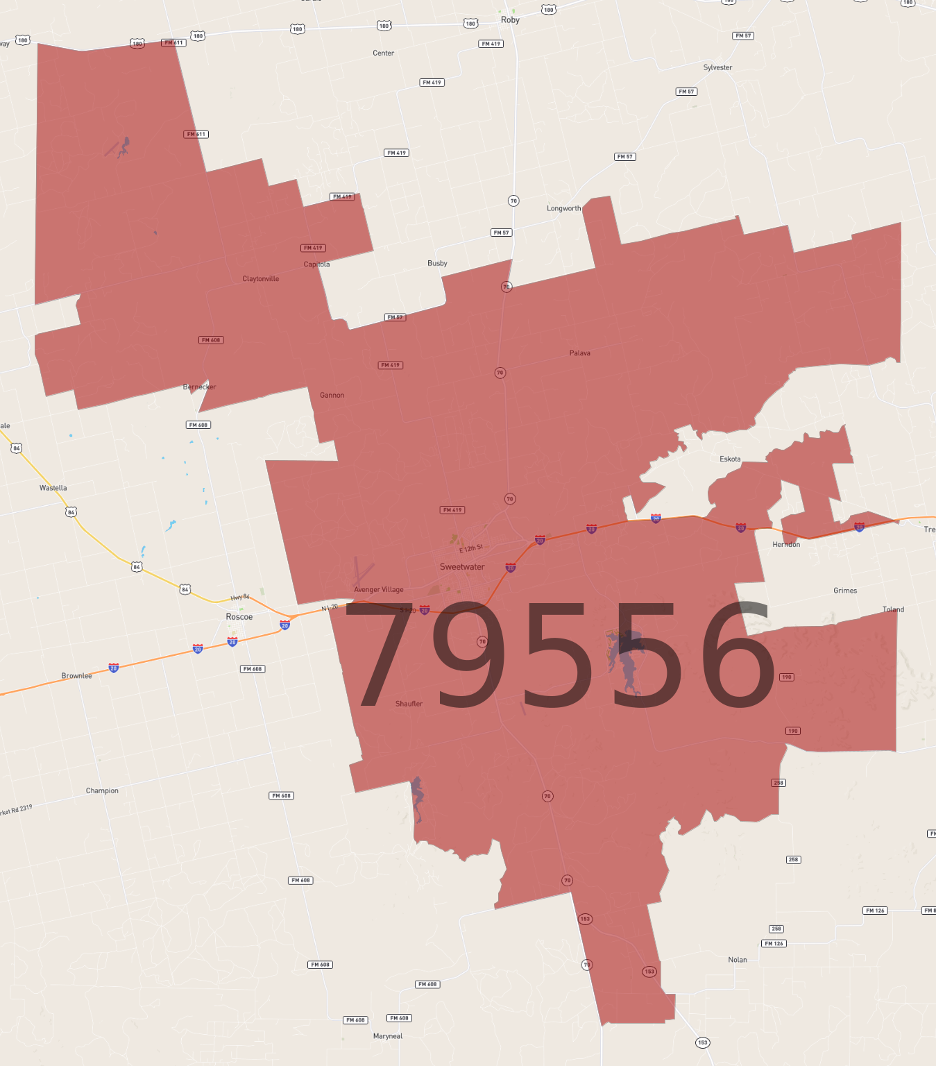 Zip Code 79556 - AtlasBig.com